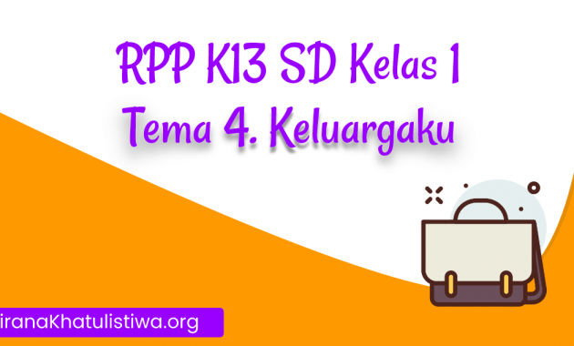 RPP K13 Kelas 1 Tema 4 Keluargaku Revisi 2022/2023 - Kirana Khatulistiwa